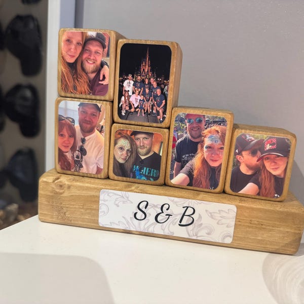 Stacking Photo Blocks Set - Photo Gift, Wooden Photo Block - Etsy