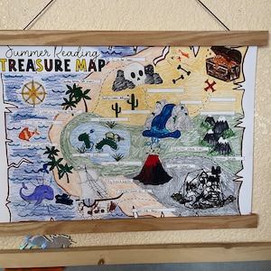 Summer Reading Printable for Kids, Summer Reading Treasure Map, Book ...