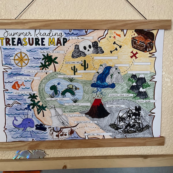 Summer Reading Printable for Kids, Summer Reading Treasure Map, Book ...