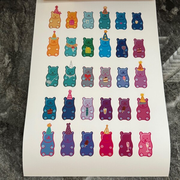 Pink Rainbow Gummy Bears, Digital Download, Printable, Print, Wall Art ...