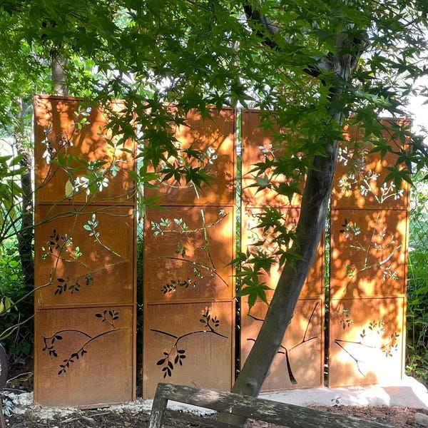 Tree & Branches Privacy Screens, Metal Garden Art, Metal Yard Art ...