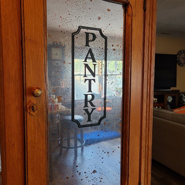 Pantry Vinyl Decal, Kitchen Decal, Glass Door Decal, Vinyl Lettering ...