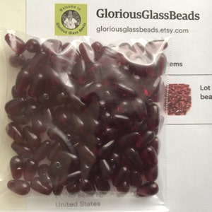 Lot of 25 Garnet Red Glass Drop Beads Smooth Teardrop Beads 10 X 6mm ...