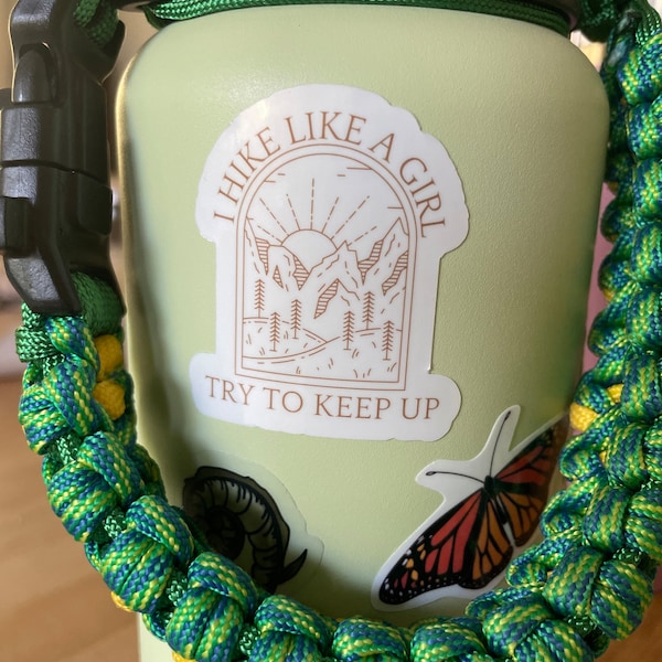 I Hike Like A Girl Try to Keep up Stickers and Magnets | Boho Hiking ...