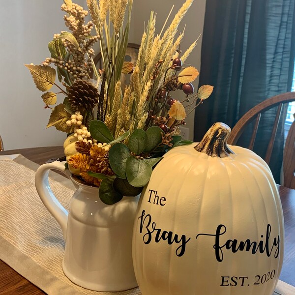 Personalized Pumpkin Vinyl Decal, Monogram and Name , Pumpkin Decor ...