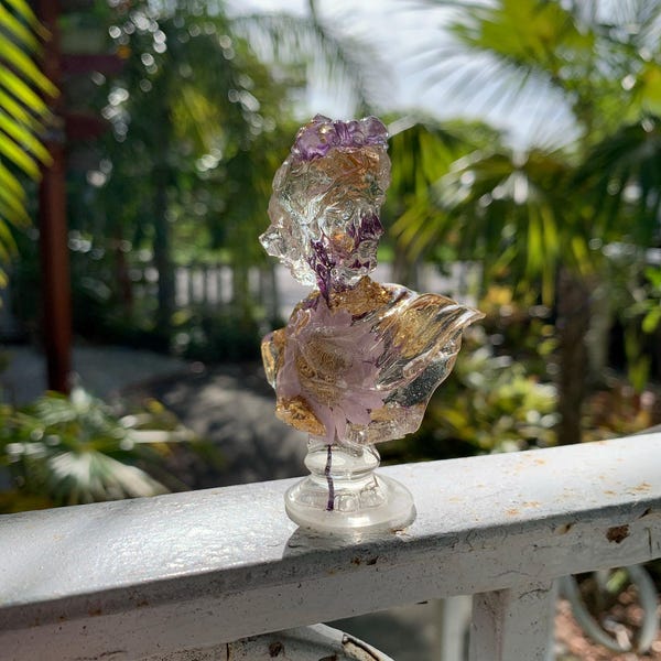 Custom Apollo Resin Statue With Real Dried Flowers and Crystals - Etsy