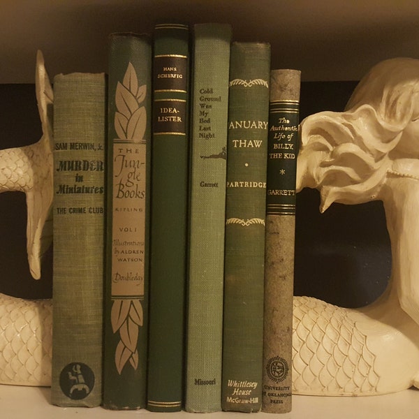 Coastal Books for Decor, Bookshelf Book Set, Decorative Books, Teal ...