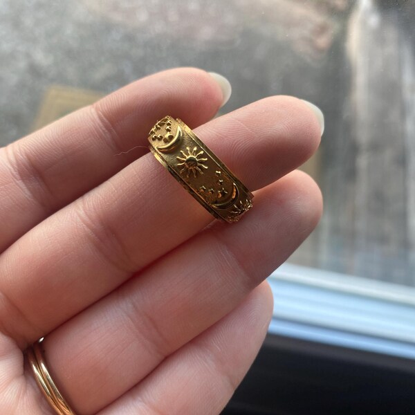 Fidget Ring Spinner Anxiety Ring Spinner Silver Gold Black Spinner Ring ...