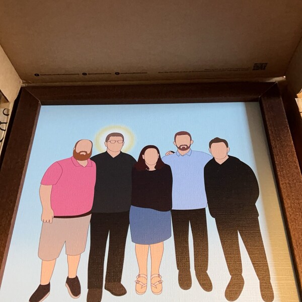 Memorial Custom Line Drawing, Digital Portrait, Family Loss, Family ...