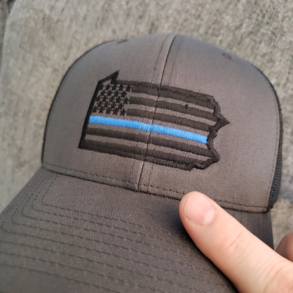 Any Colors, Thin Blue Line American Flag State of NC Police Officer ...