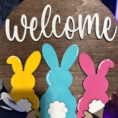 Daisy Hello Spring Door Hanger Svg Floral Umbrella Welcome Sign Svg ...