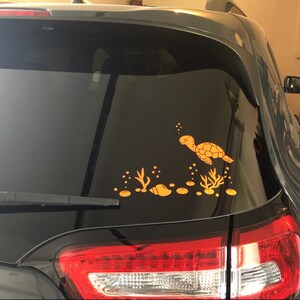 Sea Turtle and Shells Decal Sticker Vinyl Decal for Car - Etsy
