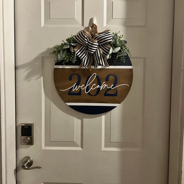 Front Door Decor | Welcome Sign | Address Sign | Year Round Wreath ...