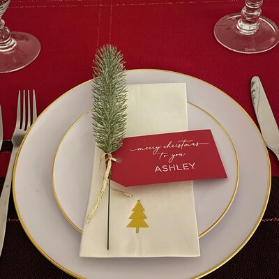 Christmas Place Card, Christmas Name Card Tags, Christmas Napkin Tags ...