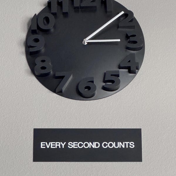 EVERY SECOND COUNTS - 12" X 4" Engraved Sign | as Featured in "the Bear ...