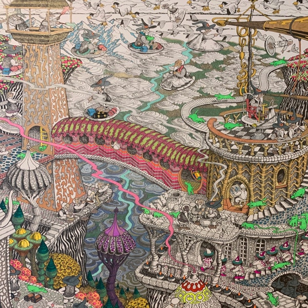 The Gong Wizards - GIANT 27"x 40" Wildergorn Colour-in Poster by Jamie ...