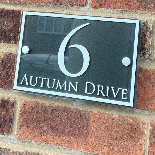 Bordered Rectangular House Signs, Door Number Plaques, Multiple Colour ...