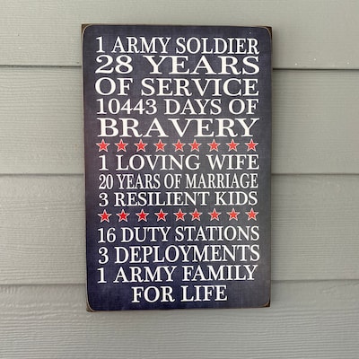 Army Service Sign Personalized Military Retirement Armed Forces Retiree ...