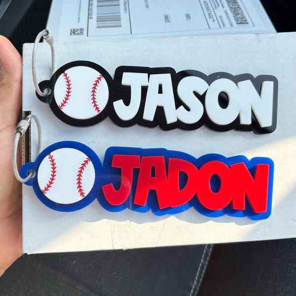 Acrylic Checkered Keychain | Personalized Acrylic Name Tag | Backpack ...