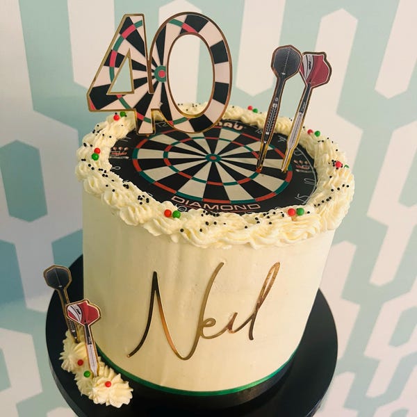 Darts Cake Topper, Cake Topper, Sports Cake Topper, Dart Cake, Dart ...