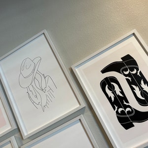 Western Line Art, Cute Cowgirl Print, Western Decor, Face Line Art ...