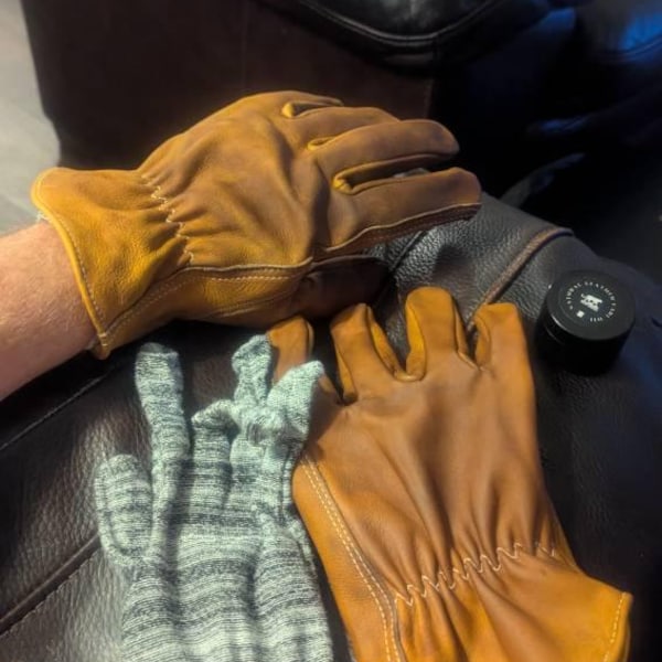 Handmade Leather Bushcraft Gloves – Waterproof Cowhide Camping - Etsy