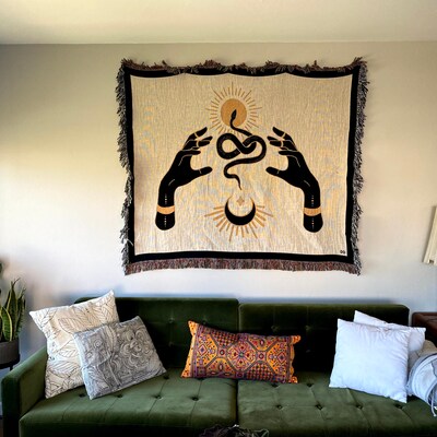 Fortune Snake Art Blanket by Daphna Sebbane Tapestry / Gobelin / Throw ...