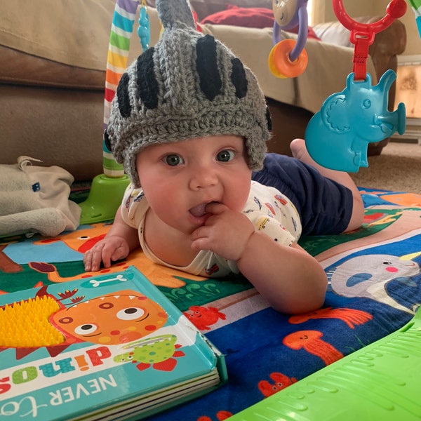 Knight Helmet ALL SIZES Thru ADULT, Crochet Baby Knight Hat, Roman ...