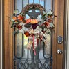 Boho Farmhouse Style Fall Wood Bead Hoop Wreath, Front Door Fall Decor ...