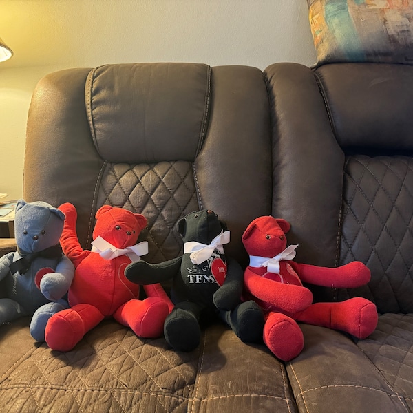 Personalized Memory Bear Crafted From Cherished Clothing: Commemorative ...