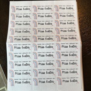 School Name Labels Teacher Book Labels Classroom Supplies - Etsy