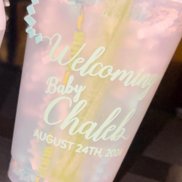 Custom Sip and See Cups, Blue Baby Shower Cups, 1st Birthday Party ...