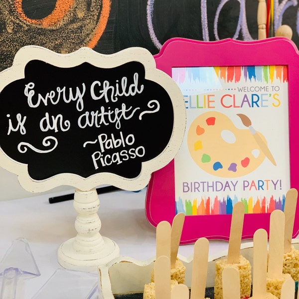 Art Party, Art Party Signs, Art Party Favors, Art Party Decorations ...