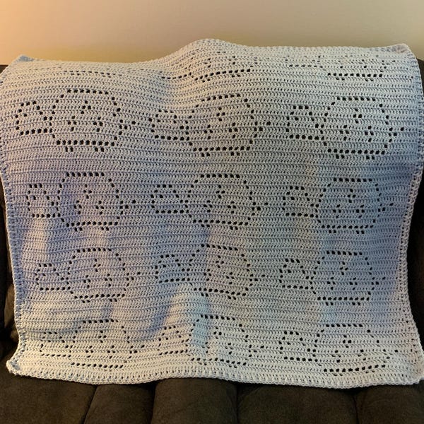 Timmy the Turtle Blanket Pattern, Filet Crochet Turtle Blanket Pattern ...