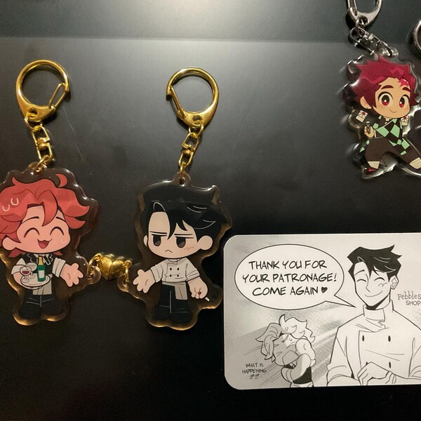 Rody and Vincent Heart Magnet Keychain Set | Dead Plate 6.5 Cm Double ...