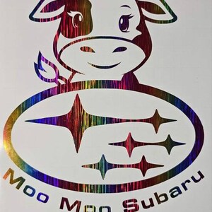 Subie Moo Moo Moobaru Cow Face Car Decal Subaru Moo'vement Movement ...