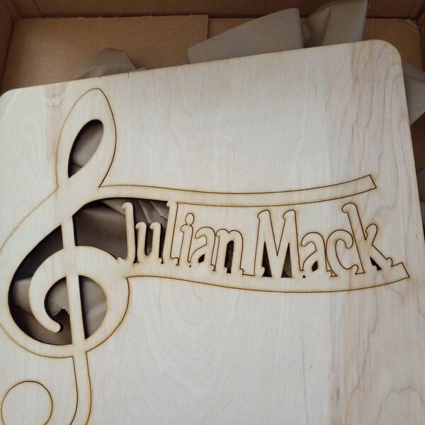 Treble Clef Wall Sign, Music Theme Wall Decor, Kids Name Sign, Wood ...