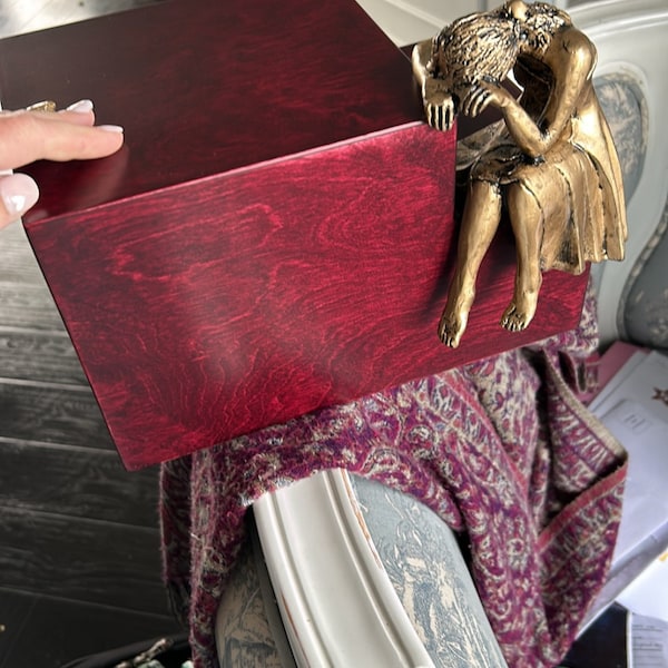 Rectangle Urn With Tree of Life Urn Ashes Box Casket Box Wooden Urn Box ...