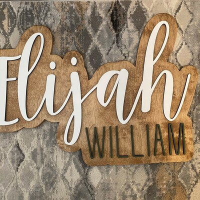 Personalized 3D Nursery Baby Name Sign Custom Wood Name Plaque ...