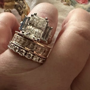 Connected Stacking Rings Solid Gold Linked Rings, Diamond, Brushed or ...