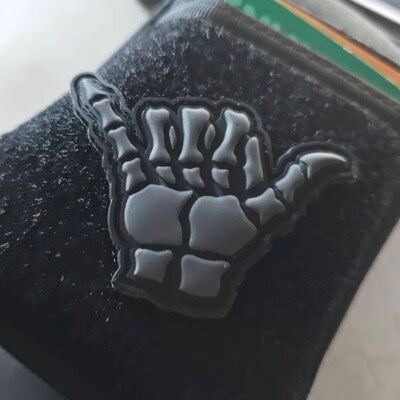 Shaka Hang Loose Gesture Hand Skeleton Bones Rubber Patch - Etsy