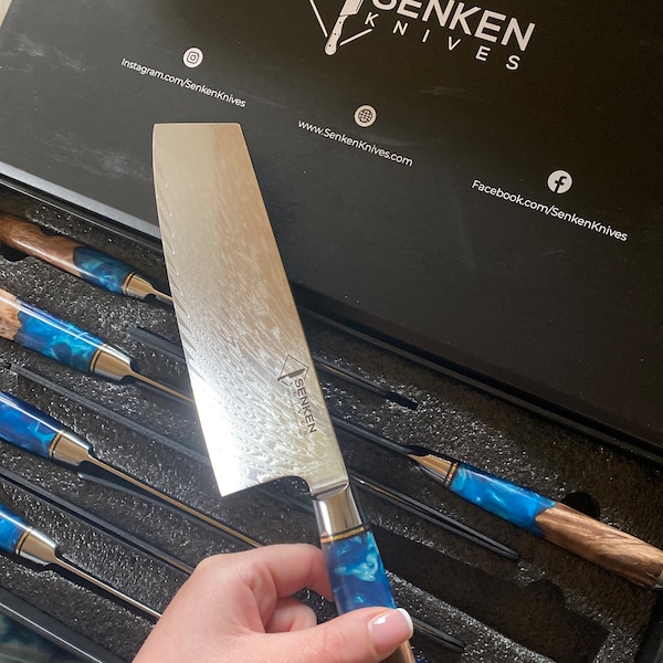 67-layer Damascus Steel Kitchen Knife Set - 7-piece Japanese Chef Knife ...