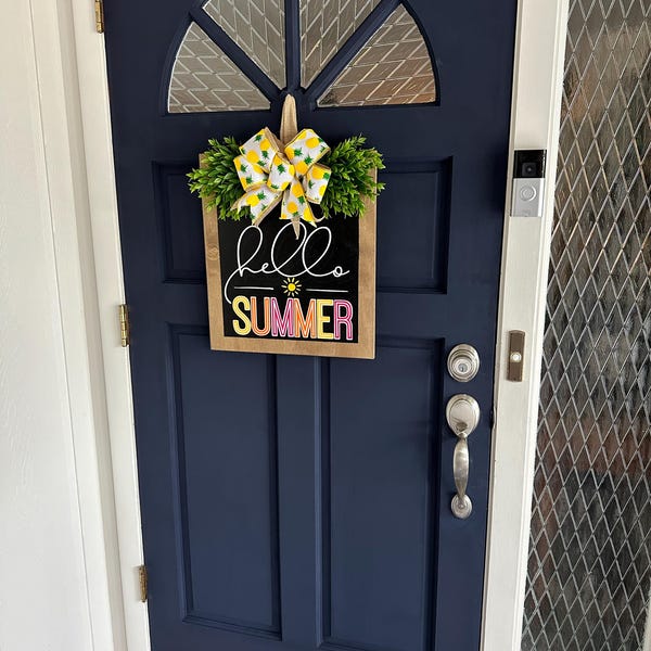 Summer Front Door Decor | Hello Summer Wreath | Summer Wreath ...