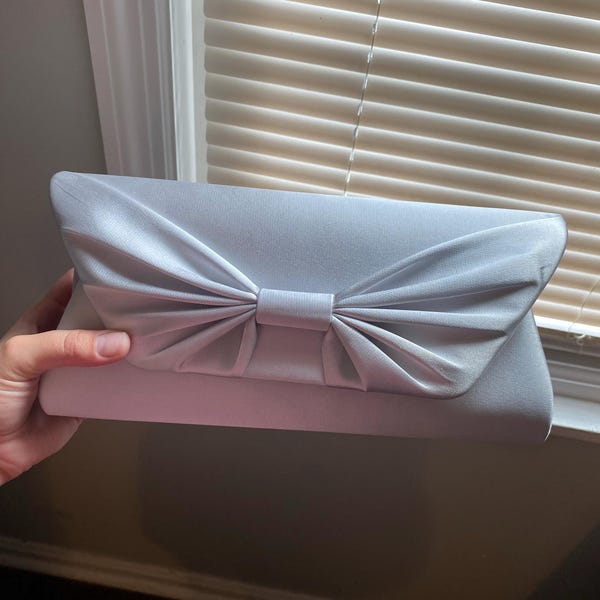 Personalized Silk Bow Tie Clutch With Photo Custom Clutch With Picture ...