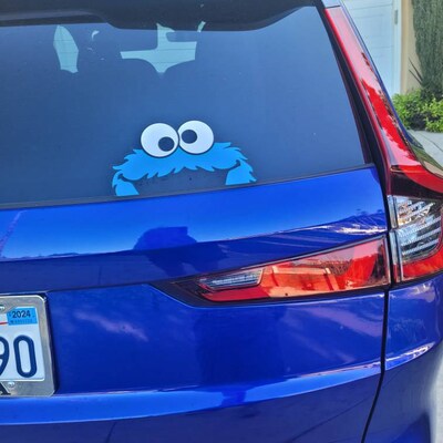 Peeping Cookie Monster Funny Sticker Car or Van Window / Bumper - Etsy