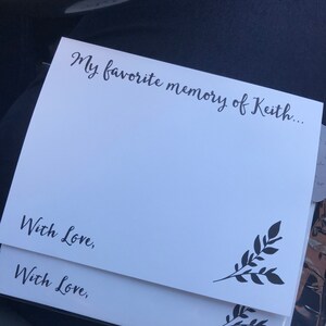 Celebration of Life - My Favorite Memory of Card - Personalized Name ...
