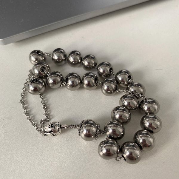 Komboloi, Worry Beads With Stainless Steel Beads on Chain, Unisex Gifts ...