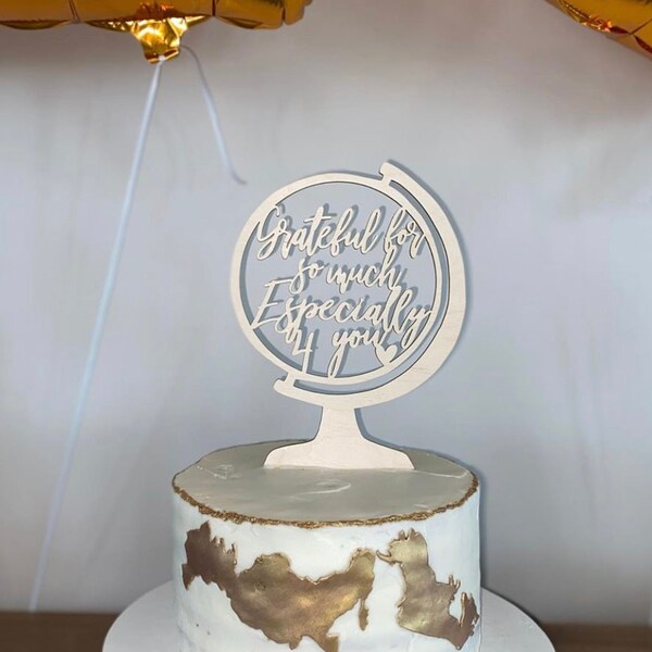 Cake Topper Wedding - Globe Travel Adventure Cake Topper - Custom ...