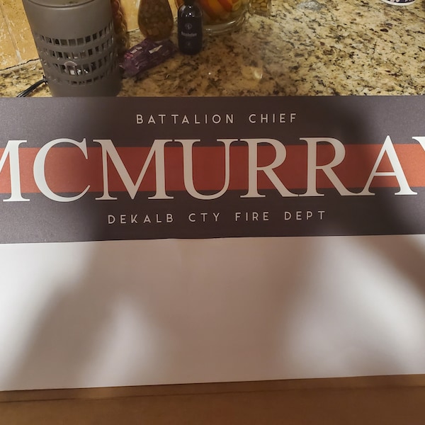 Personalized Firefighter Sign: Red Line Metal Decor, Custom Name - Etsy
