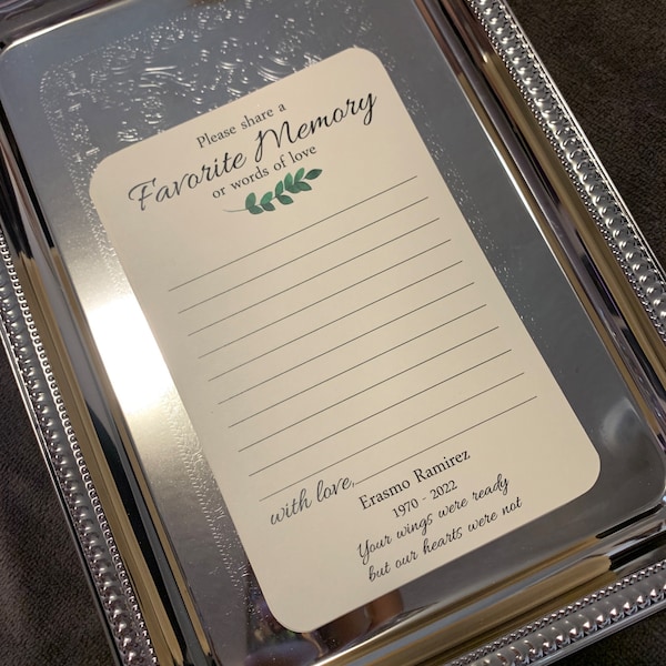 Handmade Memorial Share a Memory Cards - Memorial Cards - Share Words ...